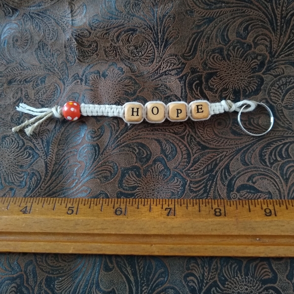 Hand Crafted | Jewelry | Hemp Keychain Hope White And Tan Hemp Orange ...